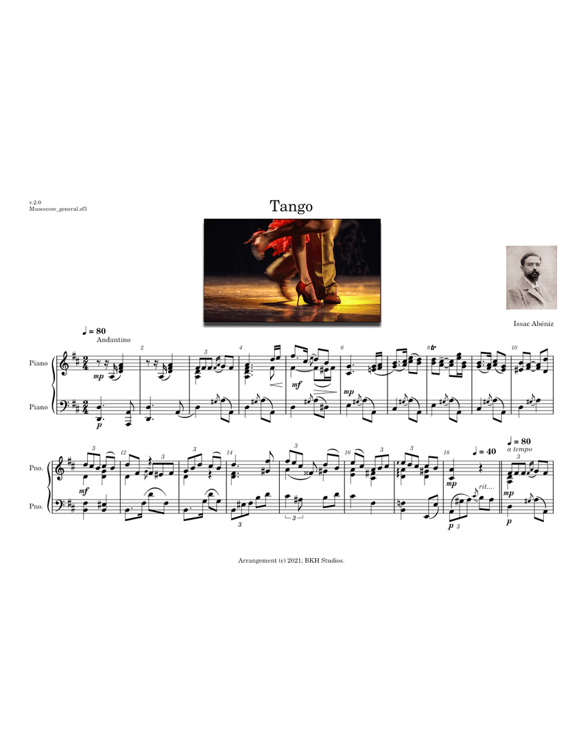 Tango - Isaac Albéniz Sheet music for Piano (Solo) | Musescore.com
