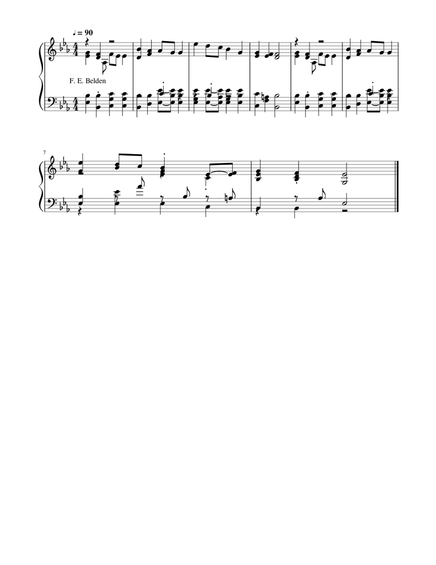 Sweet the moments, rich in blessing - F. E. Belden Sheet music for ...