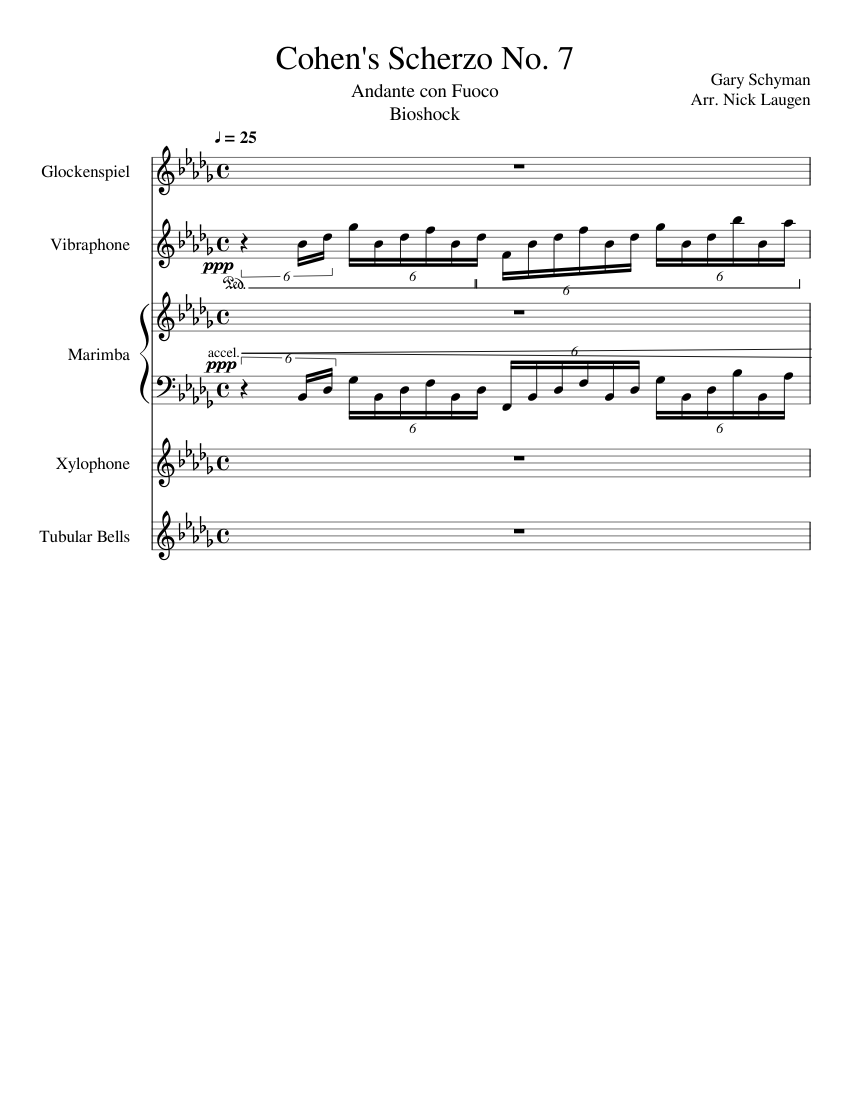 Cohen's Masterpiece Sheet music for Vibraphone, Glockenspiel, Marimba ...