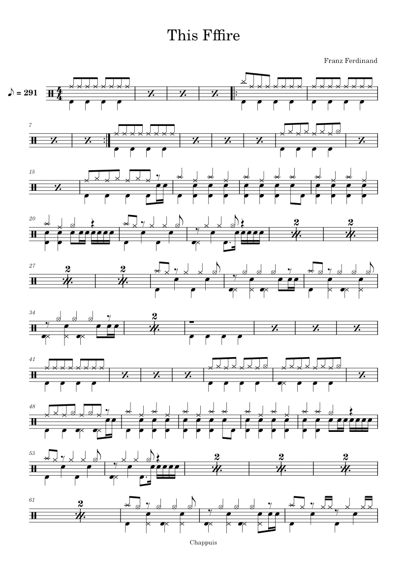 This Fffire – Franz Ferdinand Sheet Music for Drum group (Drum Corps ...
