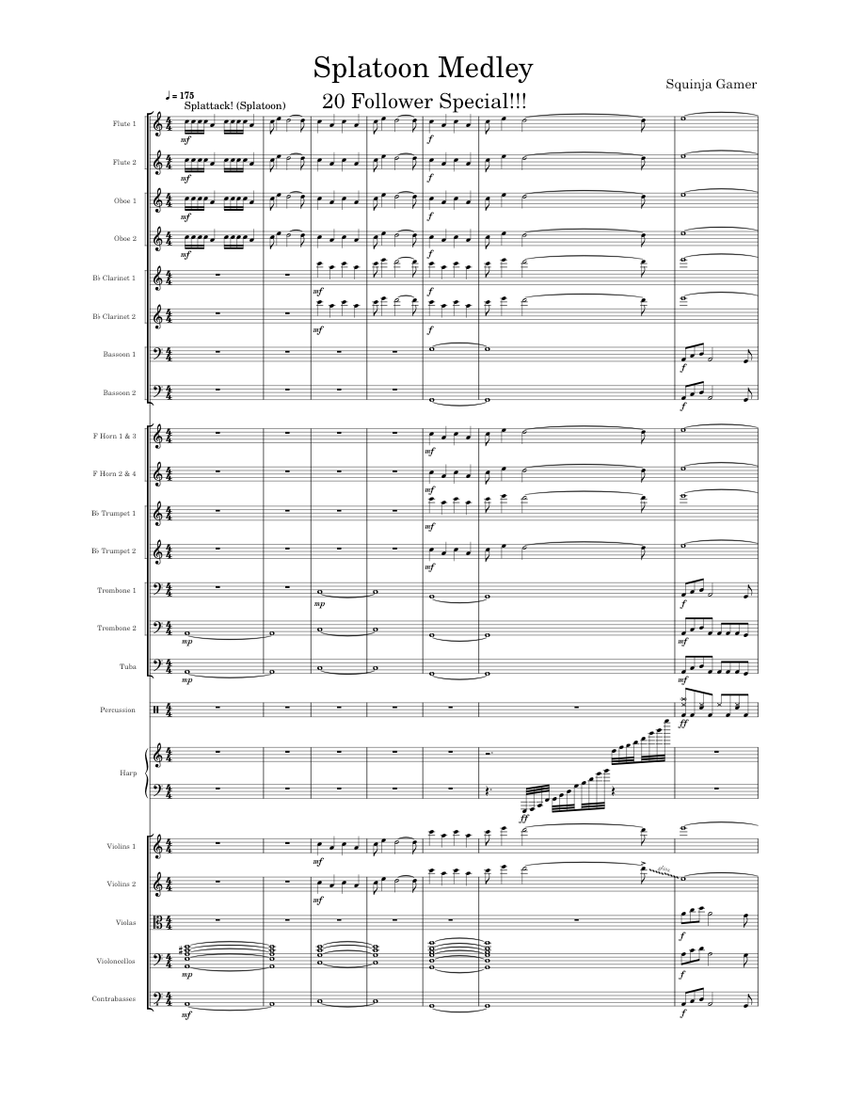 Splatoon Medley (20 Follower Special!!!) Sheet music for Trombone, Tuba ...