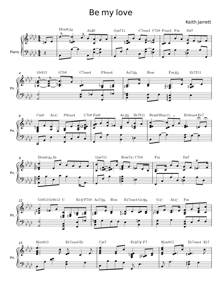 Be my love - Keith Jarrett Sheet Music with Chords for Piano (Solo ...