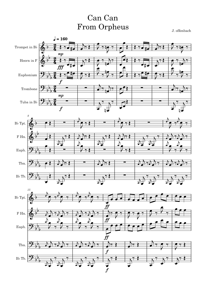Can-Can – Jacques Offenbach Sheet music for Trombone, Euphonium, Tuba ...