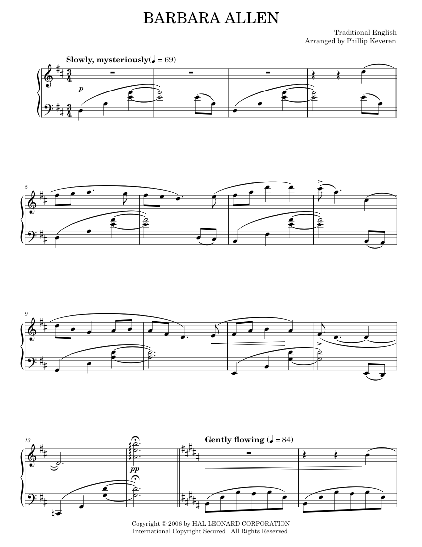 Play Official version of Barbara Allen sheet music by Misc tunes for ...