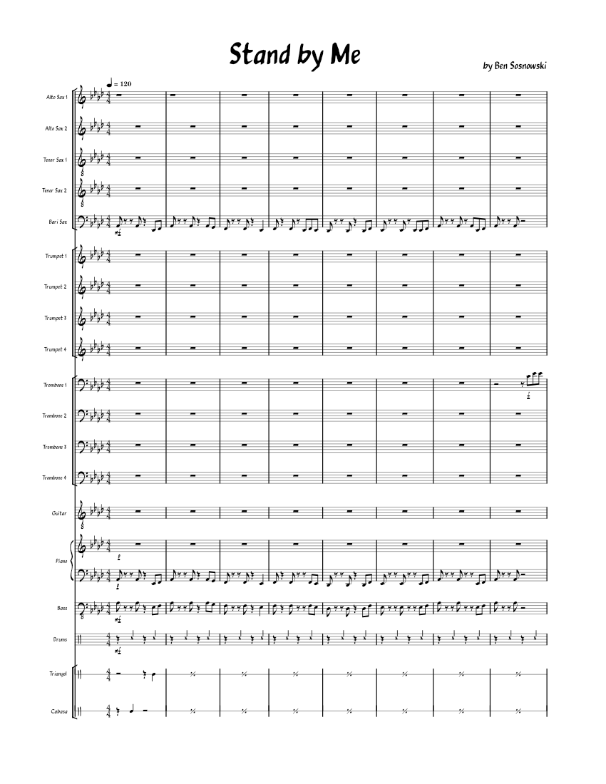 Stand by me – Ben E. King (Bigband Version) Sheet Music for Piano ...