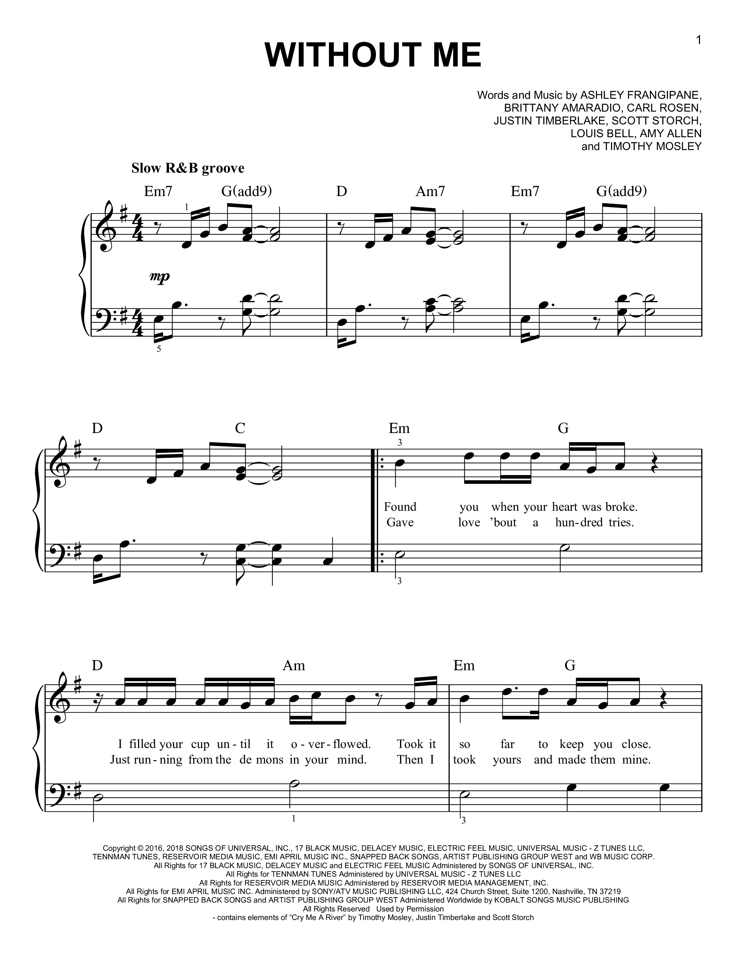 Play Official version of Without me Sheet Music by Halsey for Piano ...