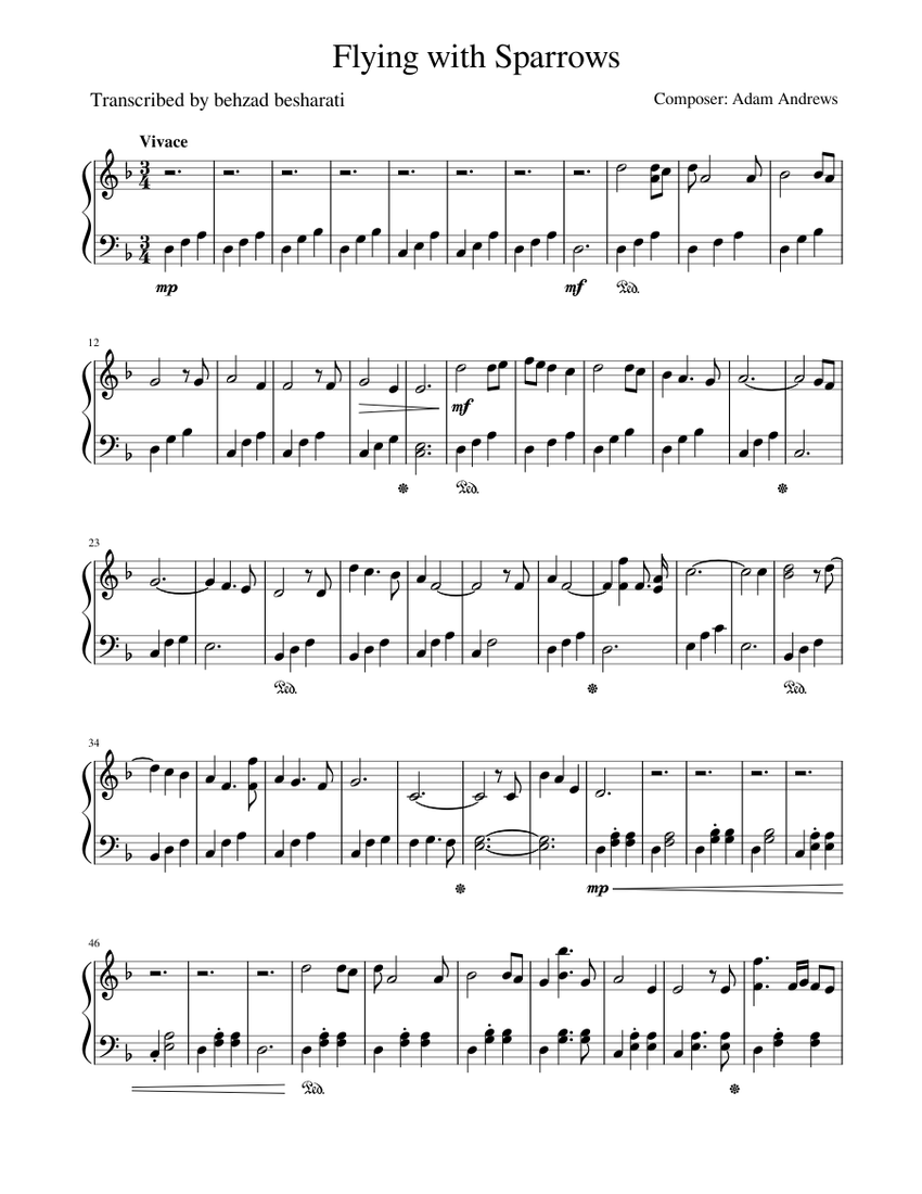 Flying With Sparrows - piano tutorial