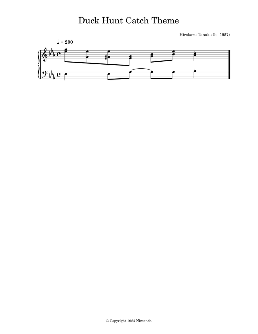 Duck Hunt – Catch Theme Sheet music for Piano (Solo) Easy | Musescore.com