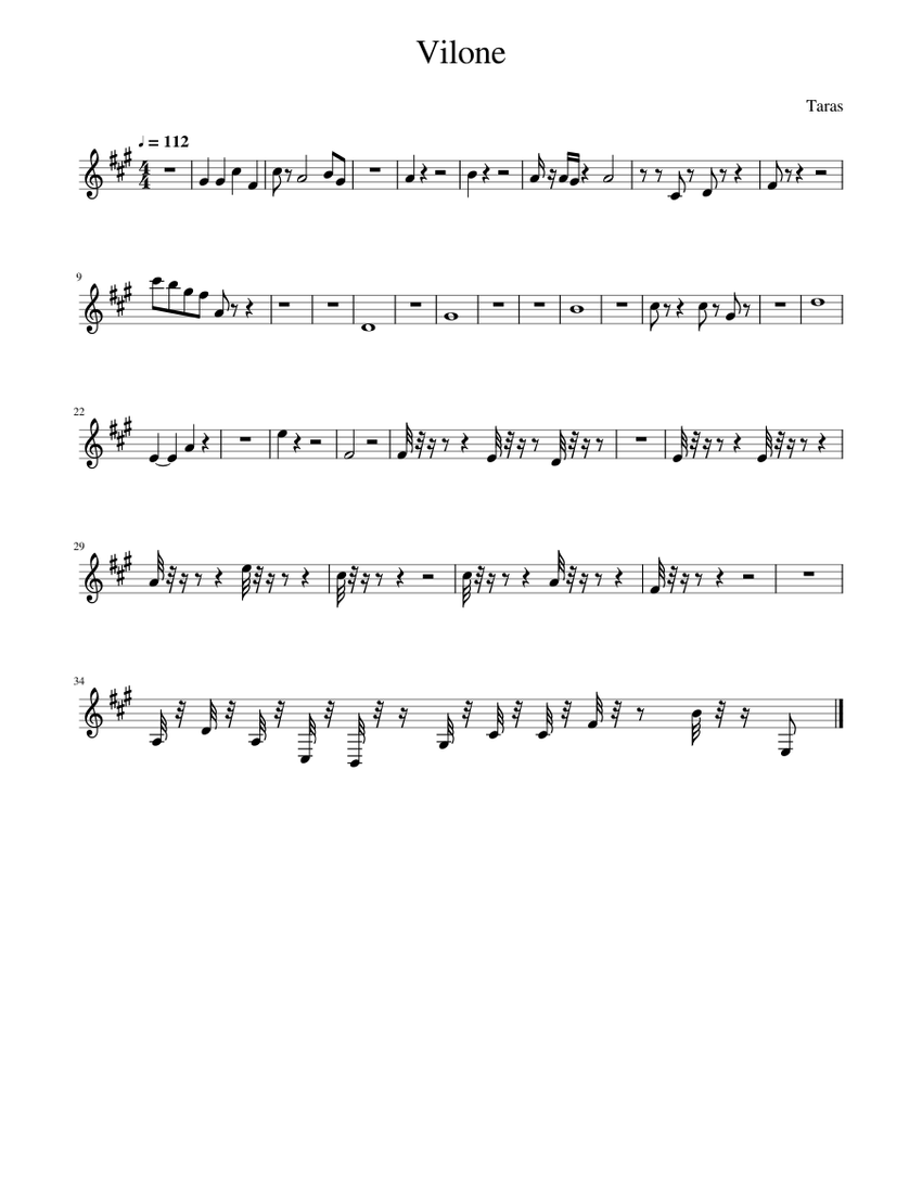 Vilone Sheet music for Piano (Piano-Voice) Easy | Musescore.com