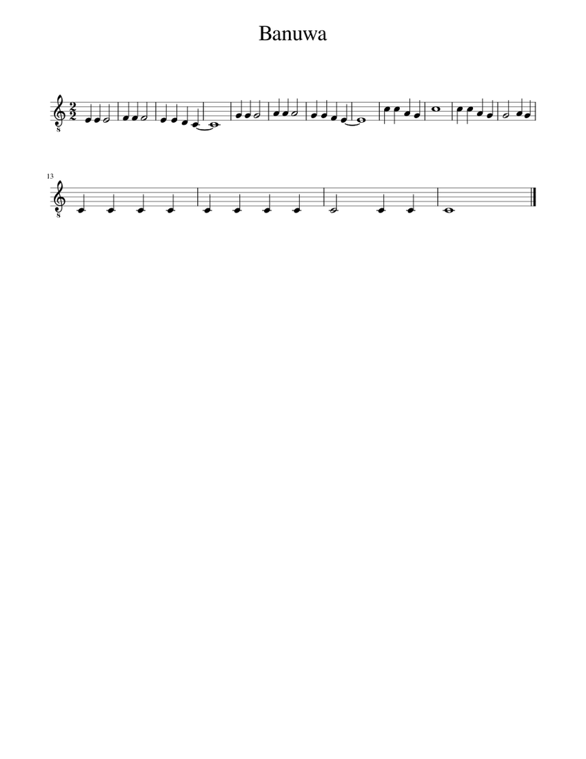 Banuwa Sheet music for Guitar (Solo) | Musescore.com