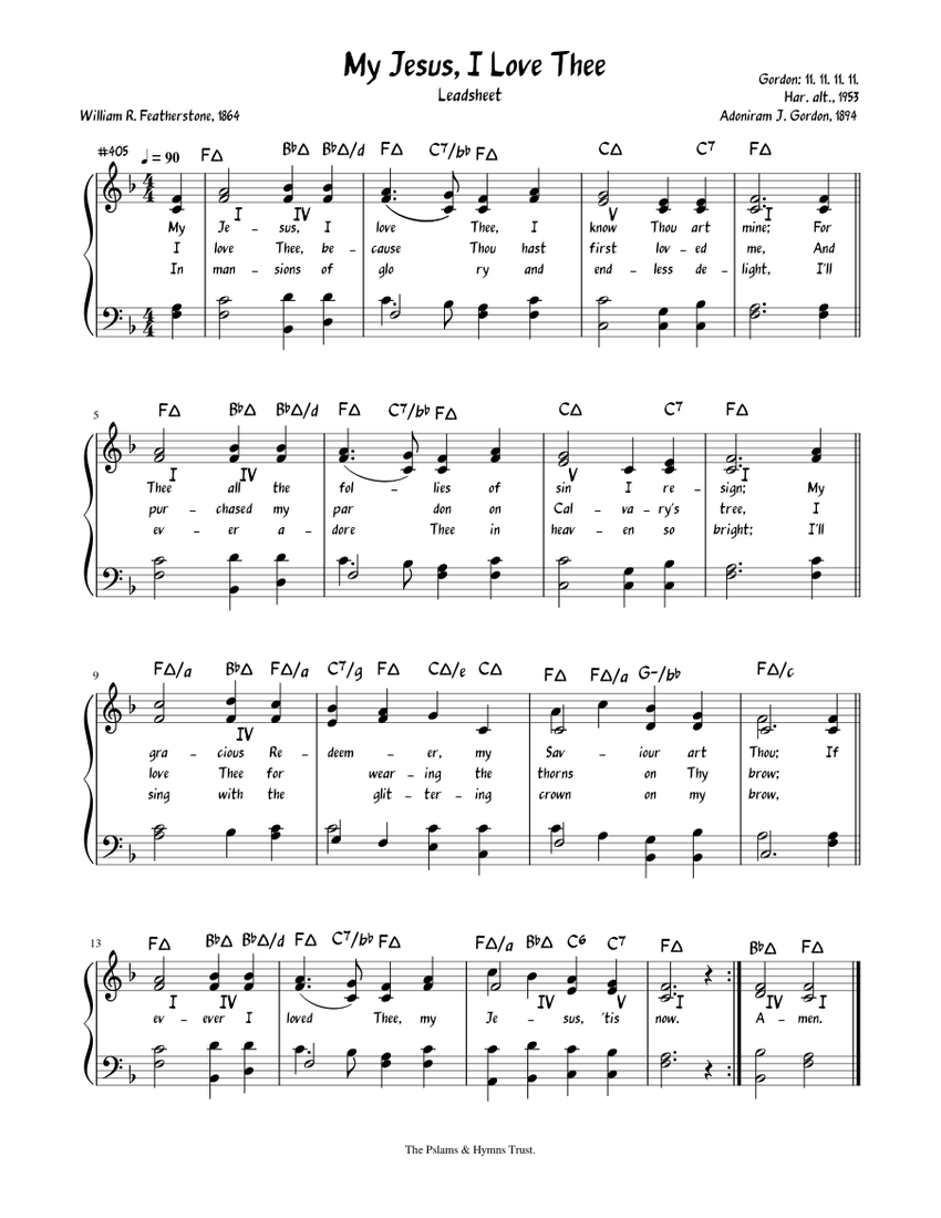 My Jesus, I Love Thee Sheet music for Piano (Solo) | Musescore.com