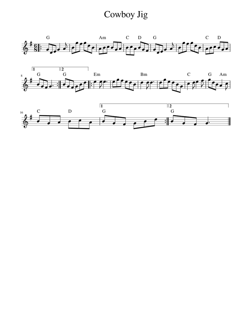 Cowboy Jig Sheet music for Piano (Solo) | Musescore.com