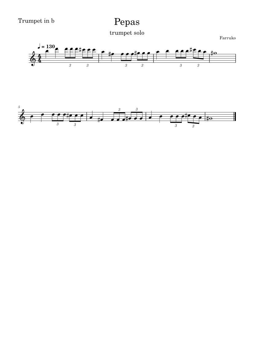 Pepas – Farruko Sheet Music for Trumpet other (Solo) | MuseScore.com
