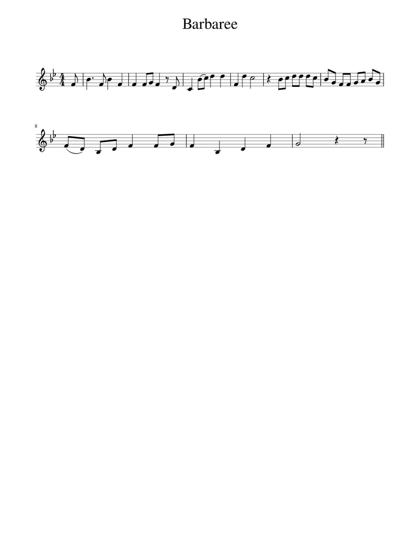 Barbaree Sheet music for Piano (Solo) | Musescore.com