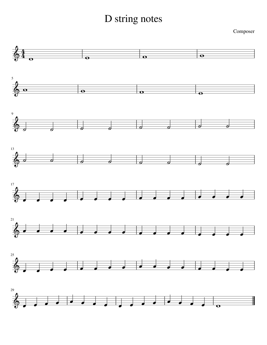 D string notes - 9b Sheet music for Piano (Solo) | Musescore.com