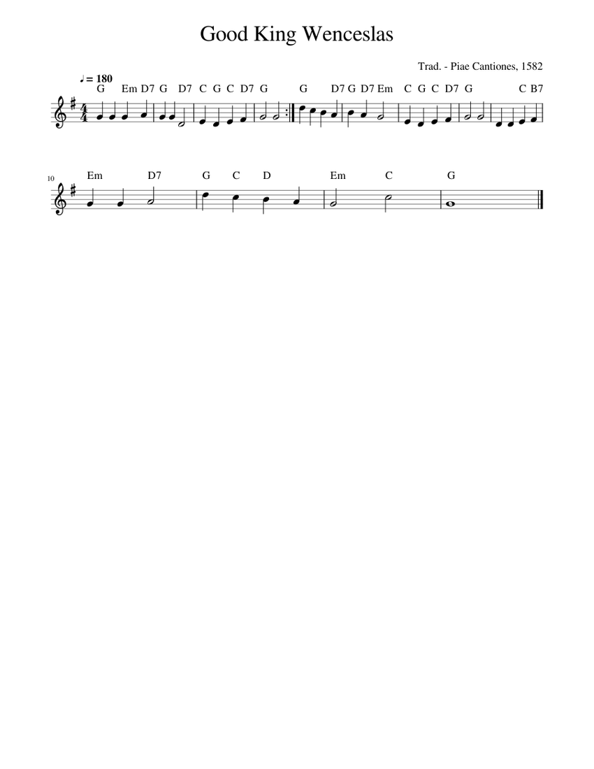 Traditional music - Good King Wenceslas Sheet music for Piano (Solo ...