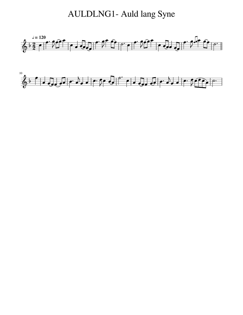 AULDLNG1- Auld lang Syne Sheet music for Piano (Solo) Easy | Musescore.com