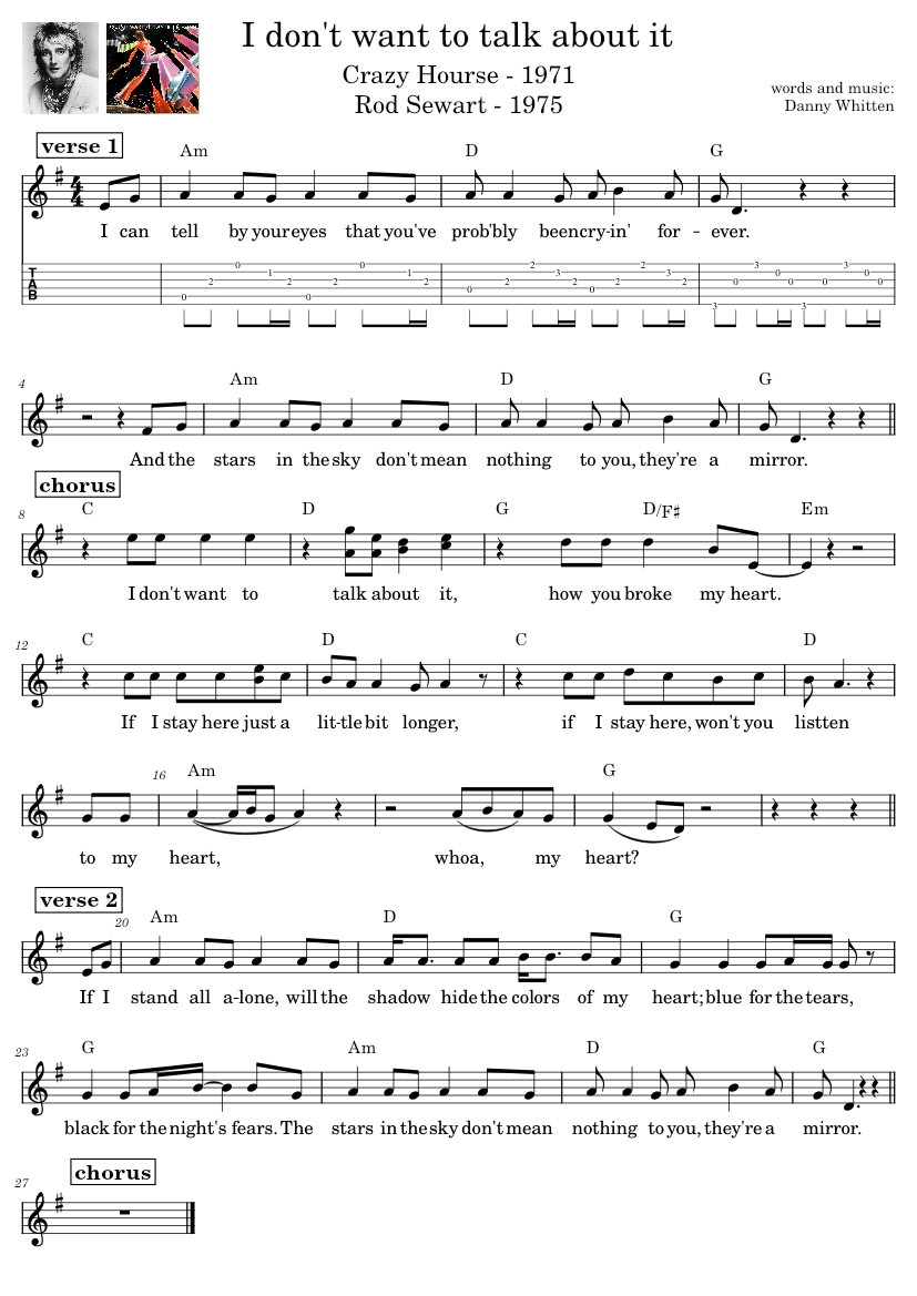 I Don't Want To Talk About It – Rod Stewart - piano tutorial