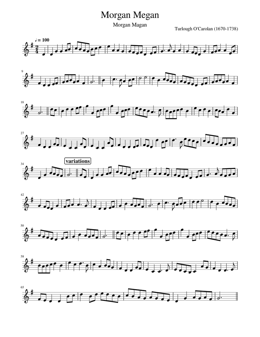 Morgan Megan Sheet music for Piano (Solo) Easy | Musescore.com