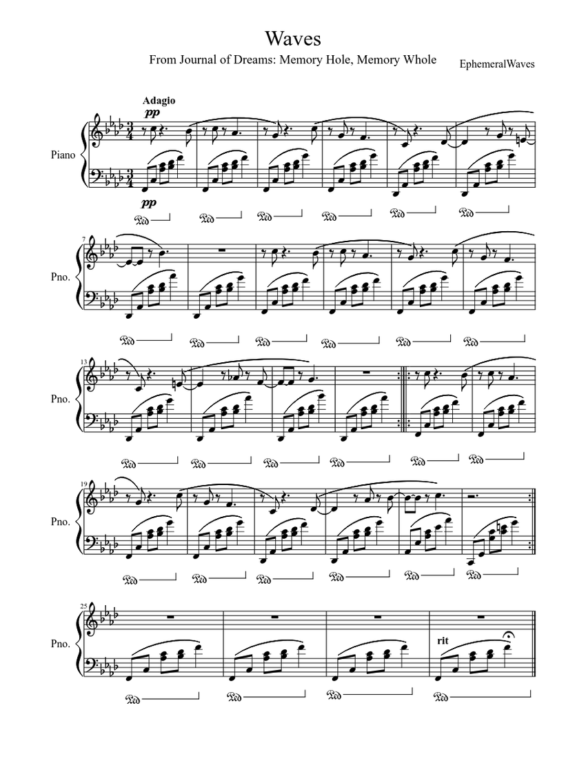Waves Sheet music for Piano (Solo) | Musescore.com