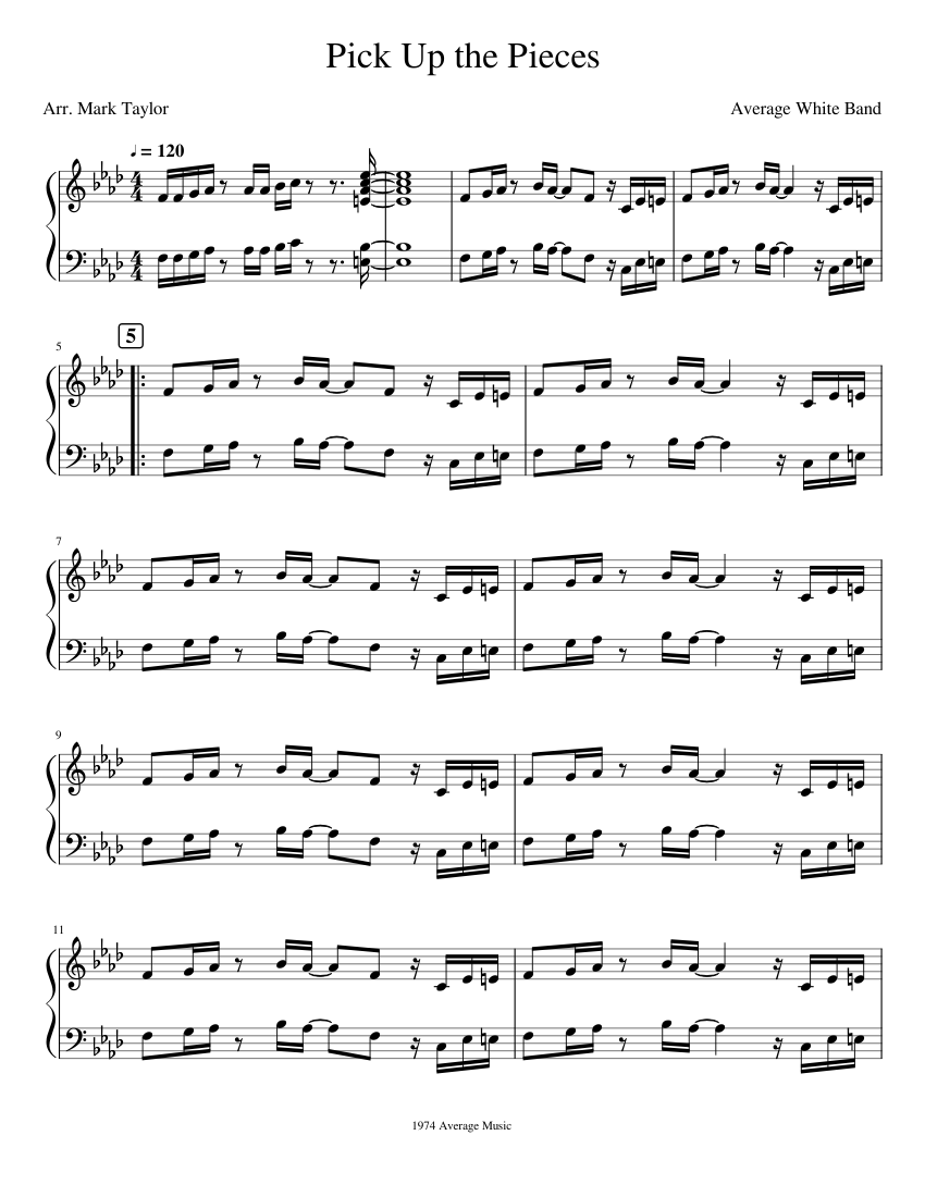 Pick Up the Pieces Sheet music for Piano (Solo) | Musescore.com