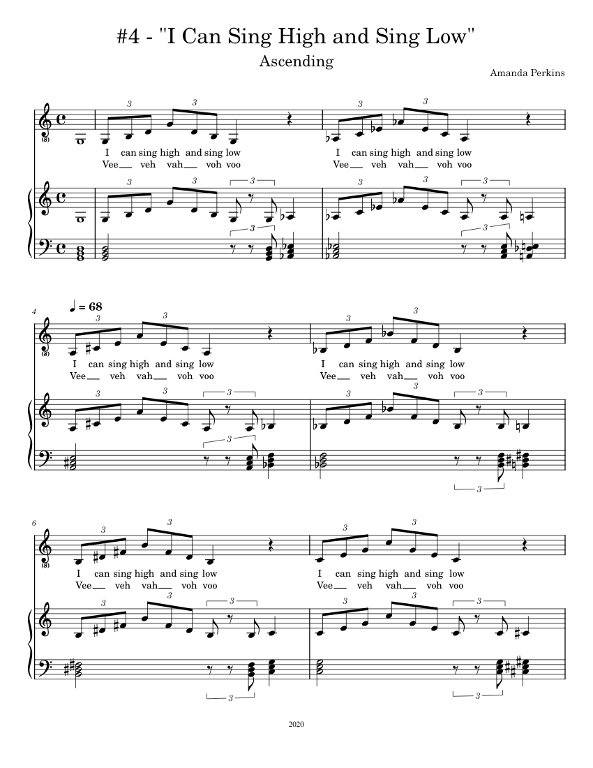 #4 - "I Can Sing High and Sing Low" Sheet music for Piano, Vocals (Solo ...