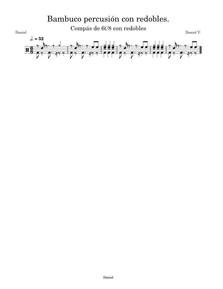 Bambuco percusión con redobles. Sheet music for Drum group (Percussion Ensemble) | Musescore.com