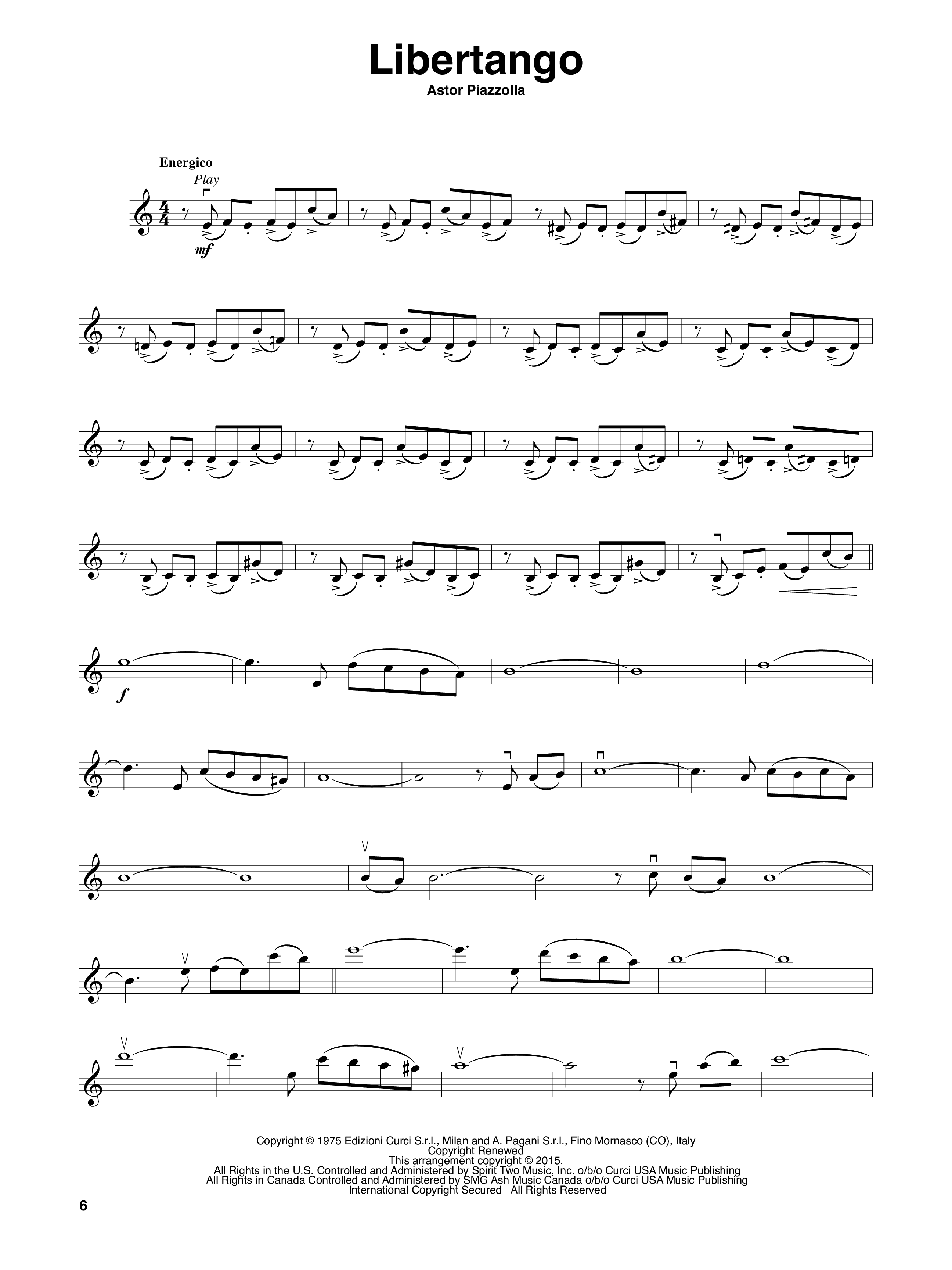 Libertango Sheet music for Violin by Astor Piazzolla Official | MuseScore.com