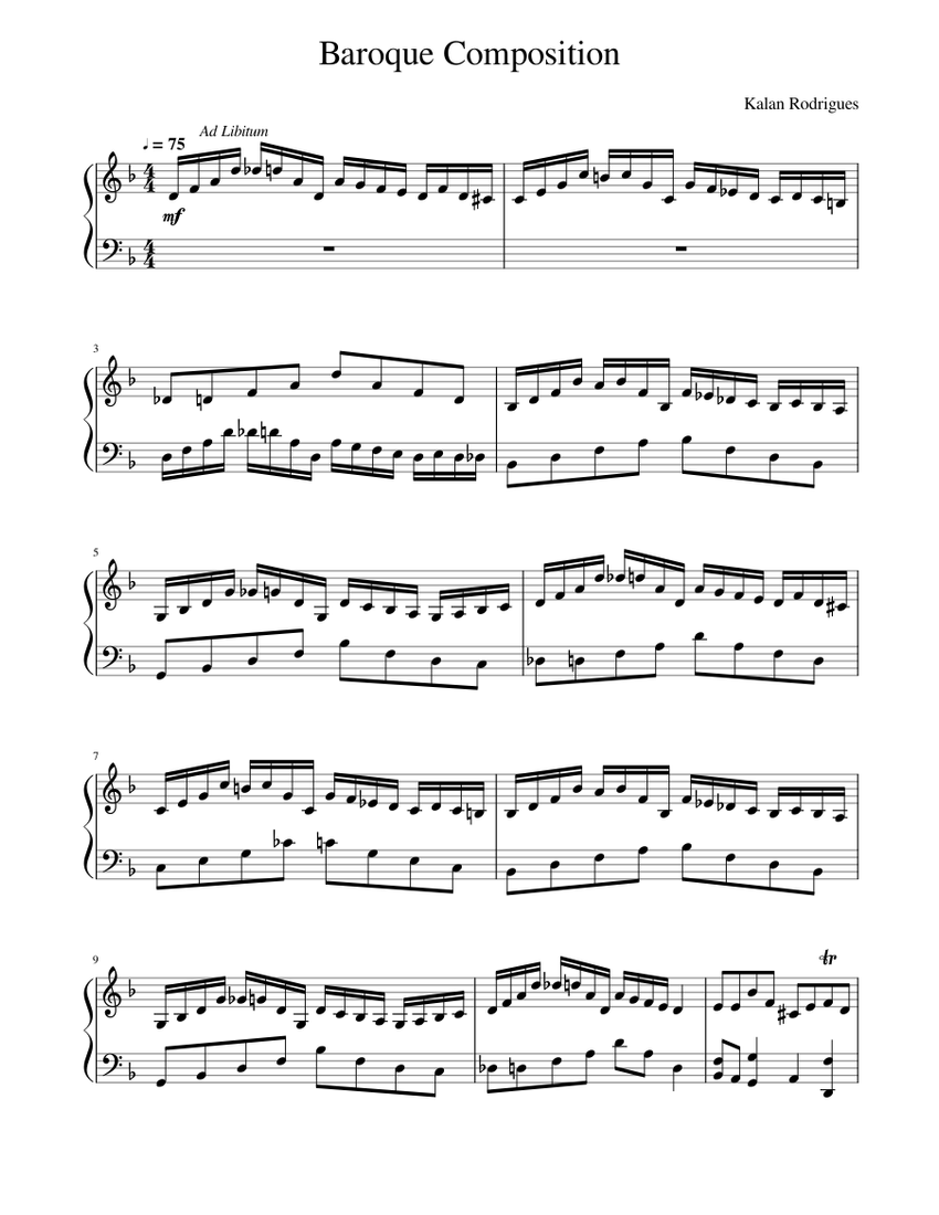 Baroque Composition Sheet music for Harpsichord (Solo) | Musescore.com