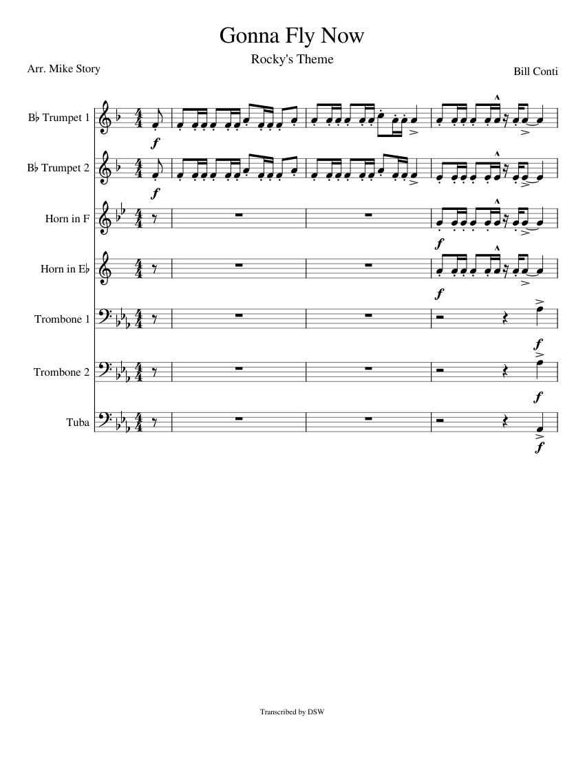Rocky - gonna fly now – Misc Soundtrack Gonna Fly Now Sheet music for ...