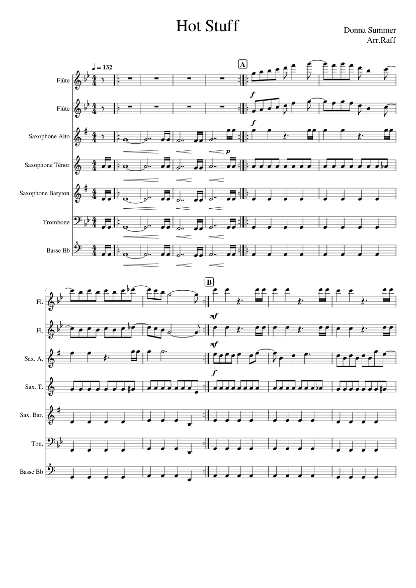 Hot_Stuff Sheet music for Trombone, Flute, Saxophone alto, Saxophone ...