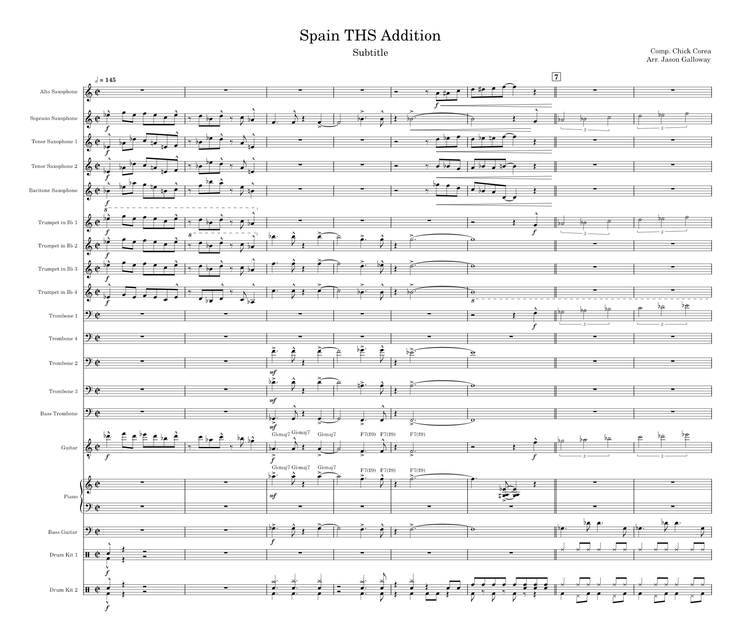 THS Addition Spain – Chick Corea Sheet music for Piano, Trombone ...