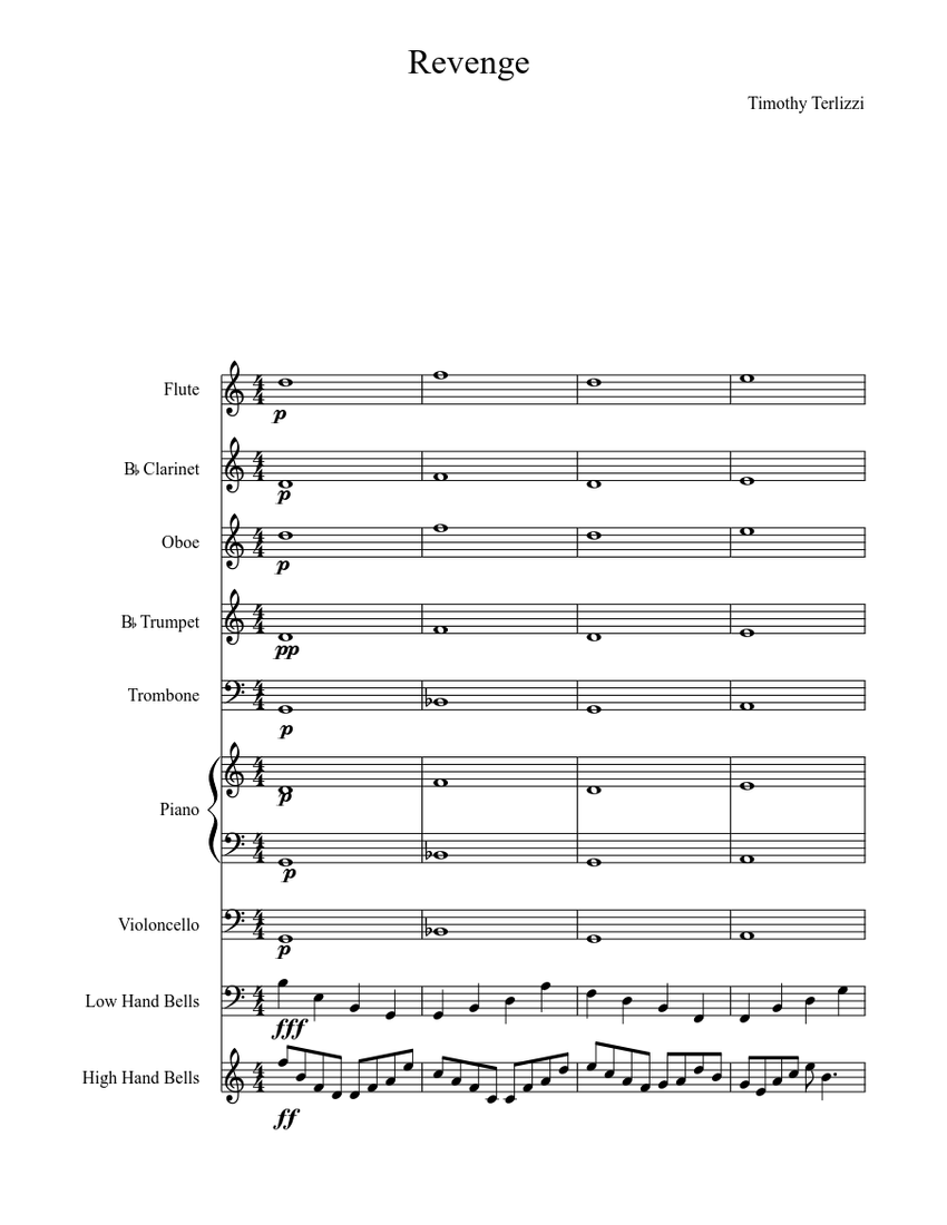 Revenge Sheet music for Piano, Trombone, Flute, Oboe & more instruments ...