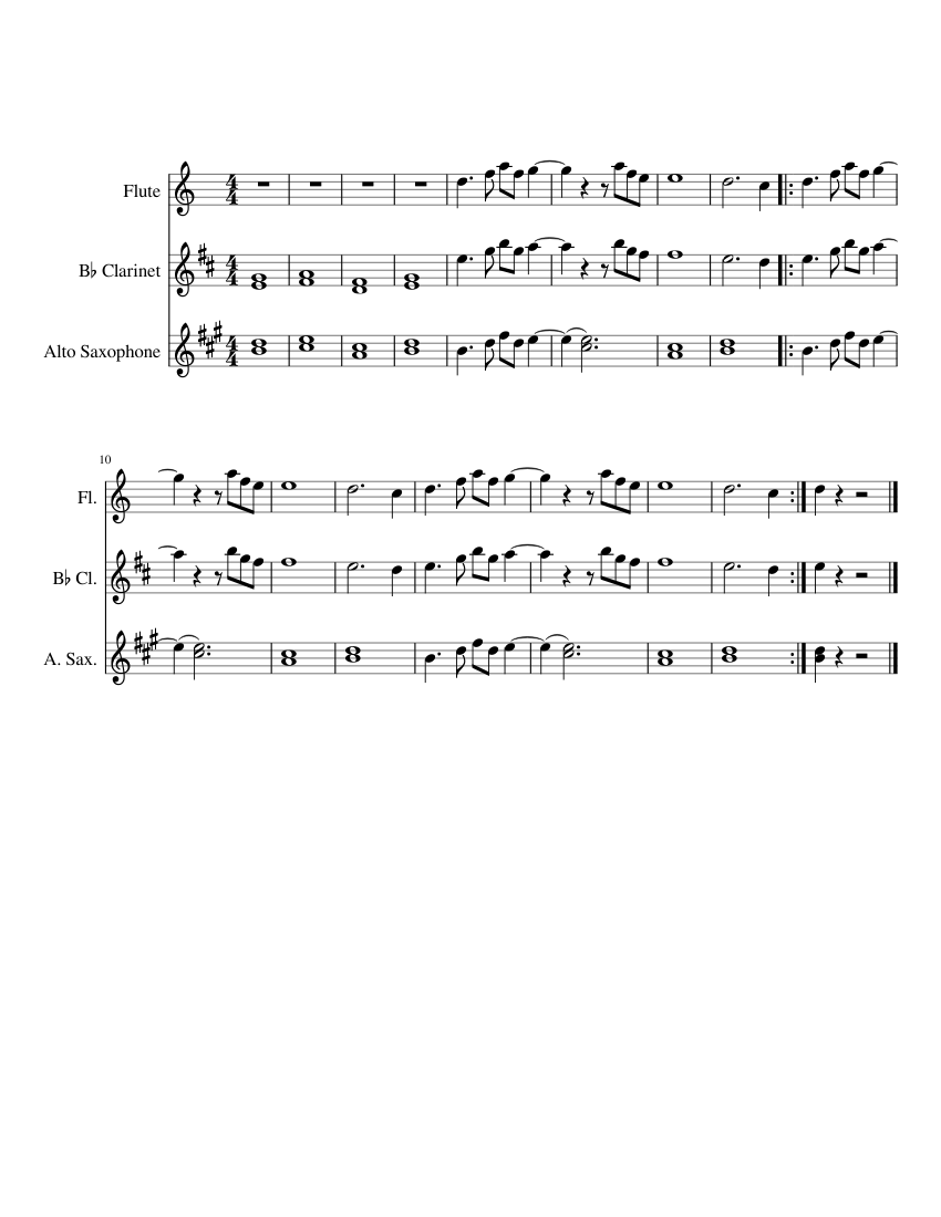 Mask off - Future Sheet Music for Flute, Clarinet in b-flat, Saxophone ...