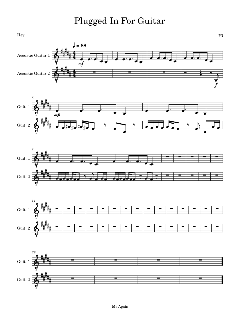 Plugged In For Guitar Sheet music for Guitar (String Duet) | Musescore.com