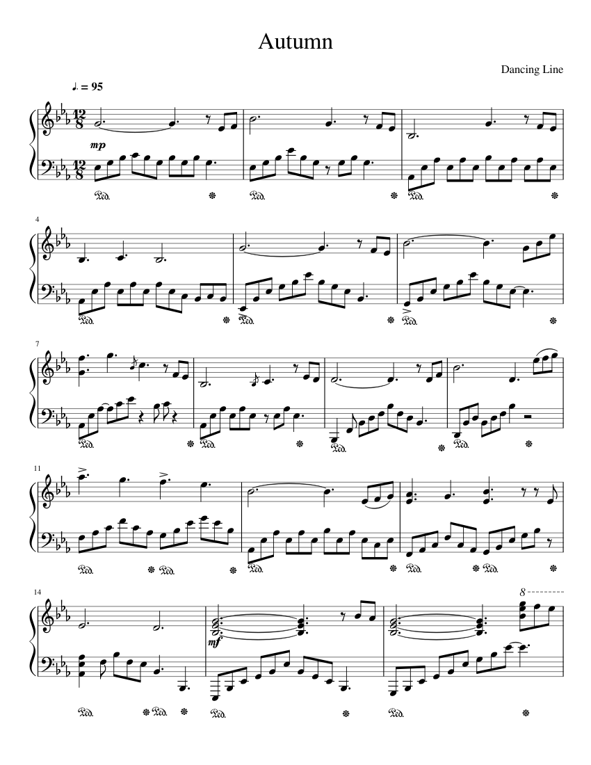 The Autumn - Dancing Line OST Sheet Music for Piano (Solo) | MuseScore.com