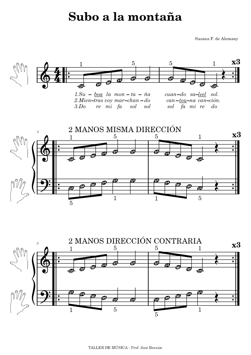 Subo a la montaña – Susana F. de Alemany PIANO Sheet music for Piano ...