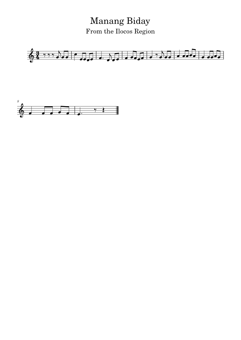 Manang Biday – Misc Traditional Sheet music for Piano (Solo) Easy ...