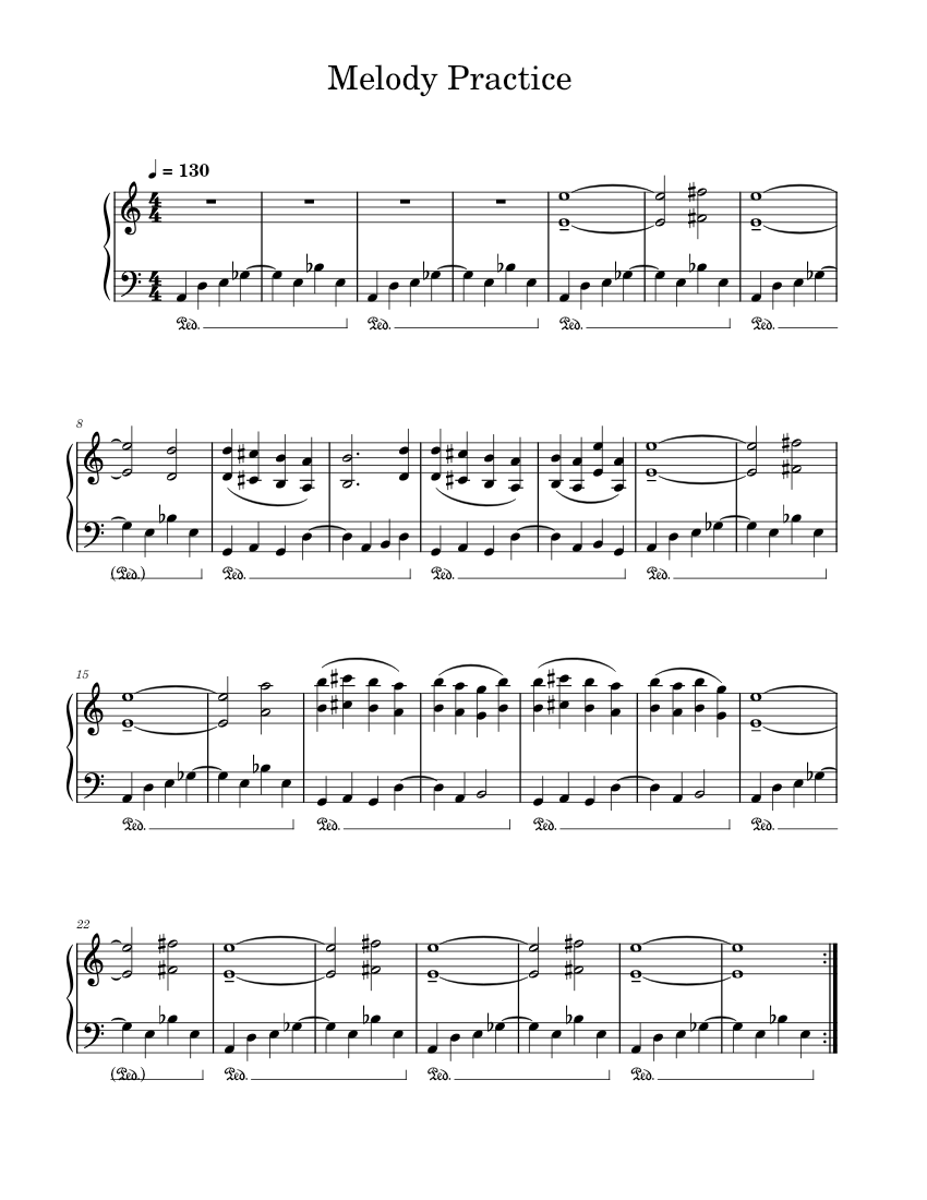 Melody Practice Sheet music for Piano (Solo) Easy | Musescore.com
