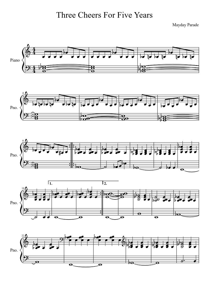 Mayday Parade Stay Piano