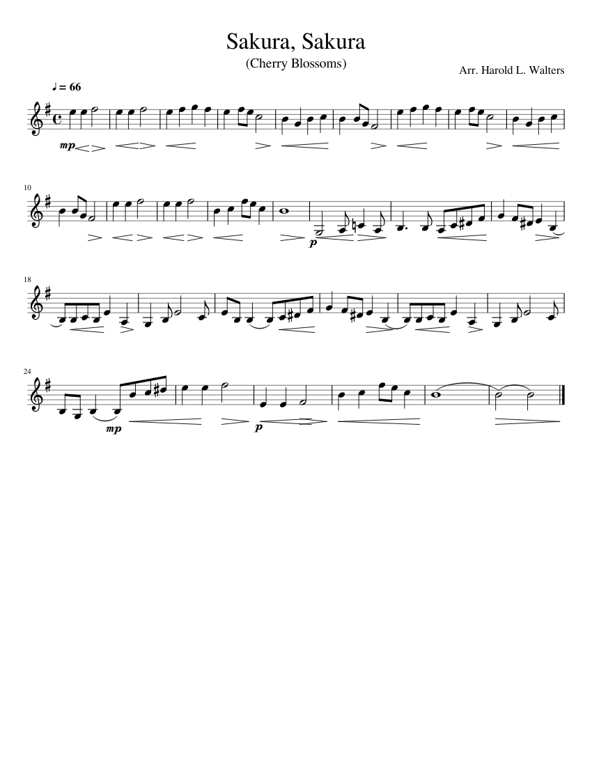 Sakura Sakura Sheet music for Clarinet in b-flat (Woodwind Ensemble ...