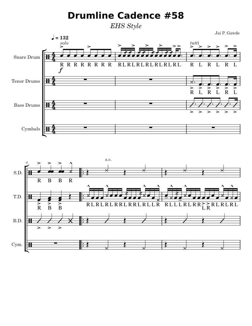 Drumline Cadence – Misc tunes Drumline Cadence 58.mscz Sheet music for ...