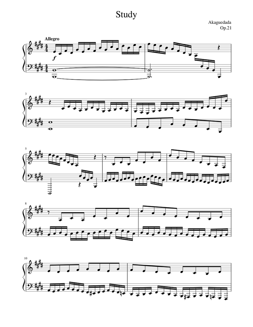 Study Sheet music for Piano (Solo) | Musescore.com