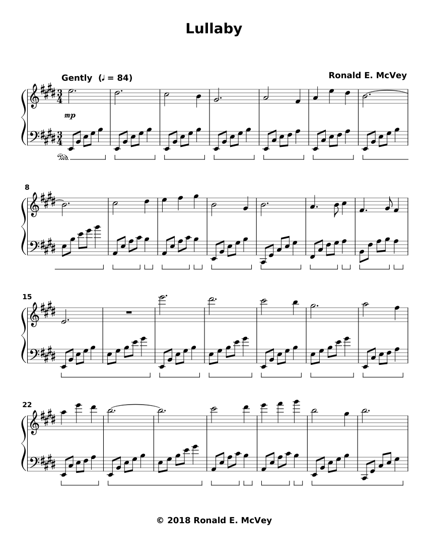 Lullaby Sheet music for Piano (Solo) | Musescore.com