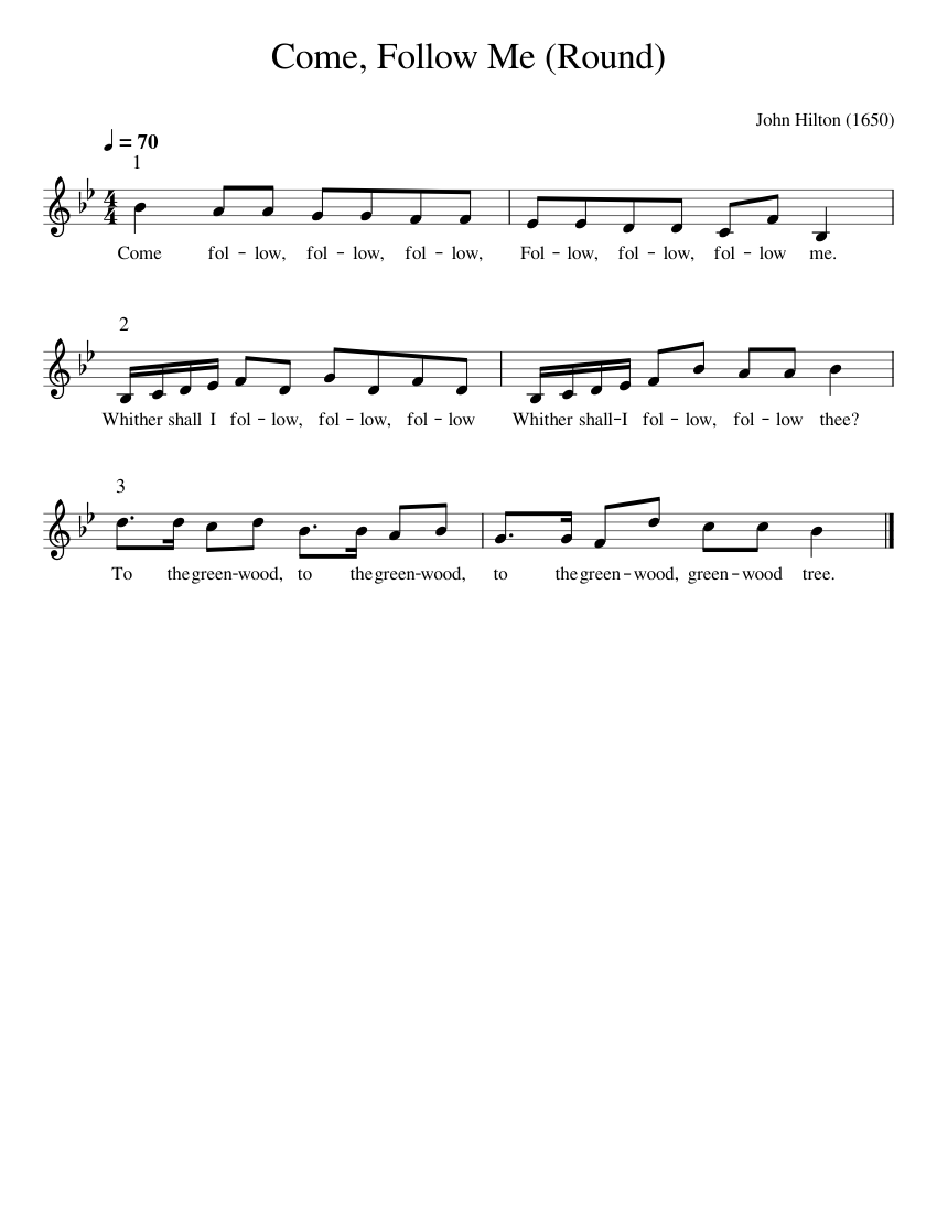 Come, follow, follow me – John Hilton Come, Follow, Follow Me- John ...