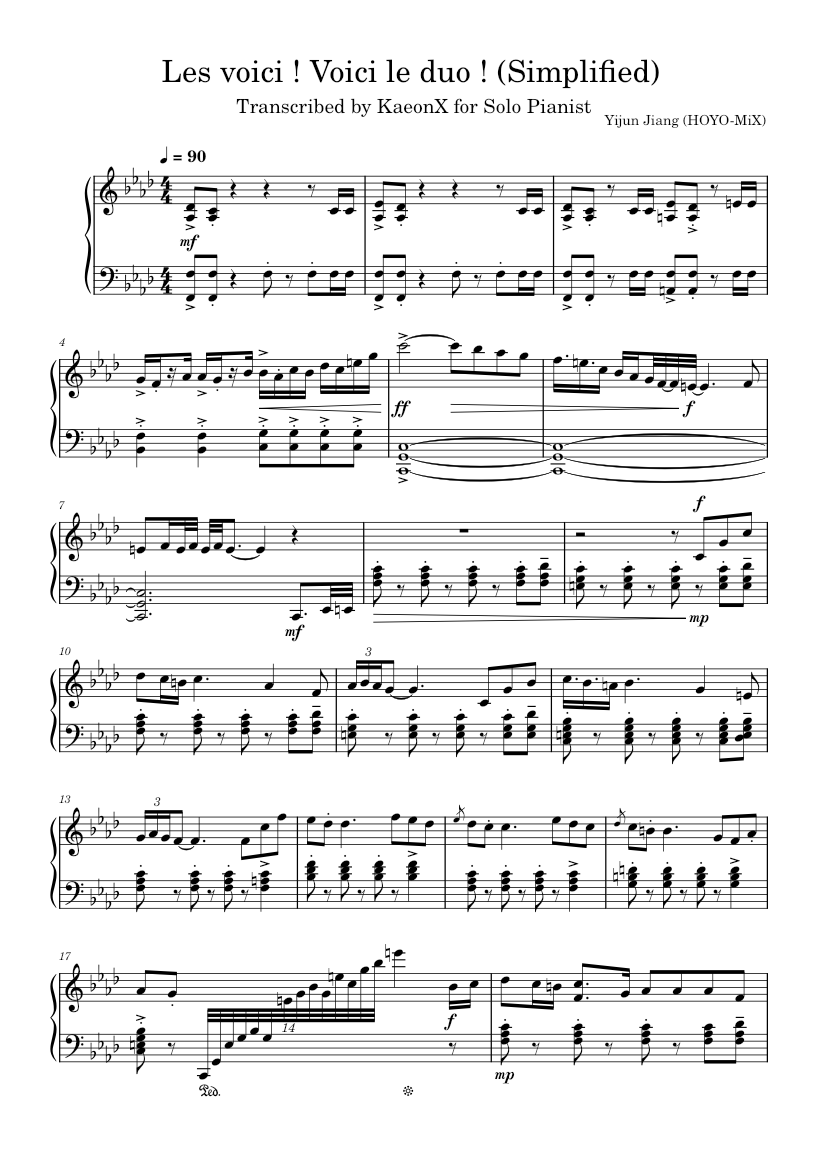 Les voici ! Voici le duo ! (Solo; Simplified) – Yijun Jiang (HOYO-MiX ...
