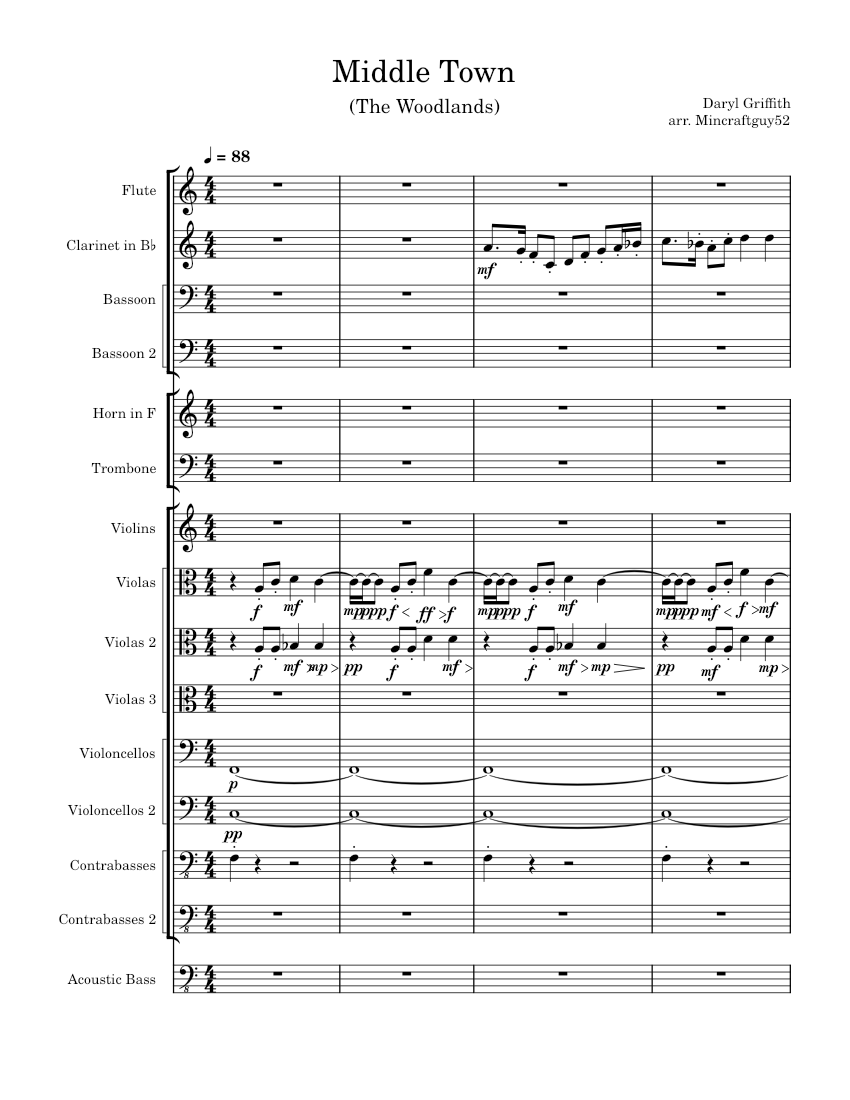 Blox Fruits Middle Town Sheet Music for Trombone, Flute, Bassoon ...