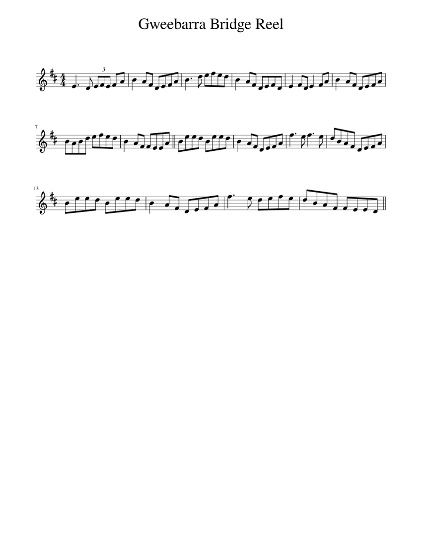 Gweebarra Bridge Reel Sheet music for Piano (Solo) | Musescore.com