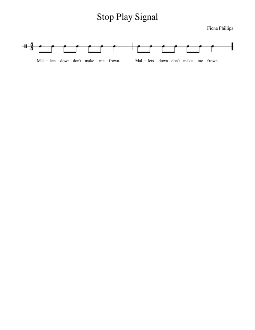 Stop Play Signal Sheet music for Claves (Solo) | Musescore.com