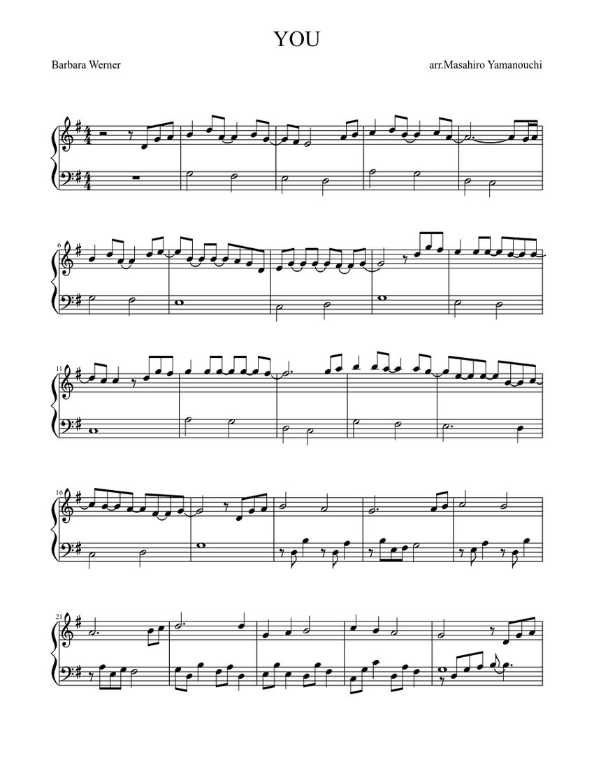 YOU Sheet music for Piano (Solo) | Musescore.com